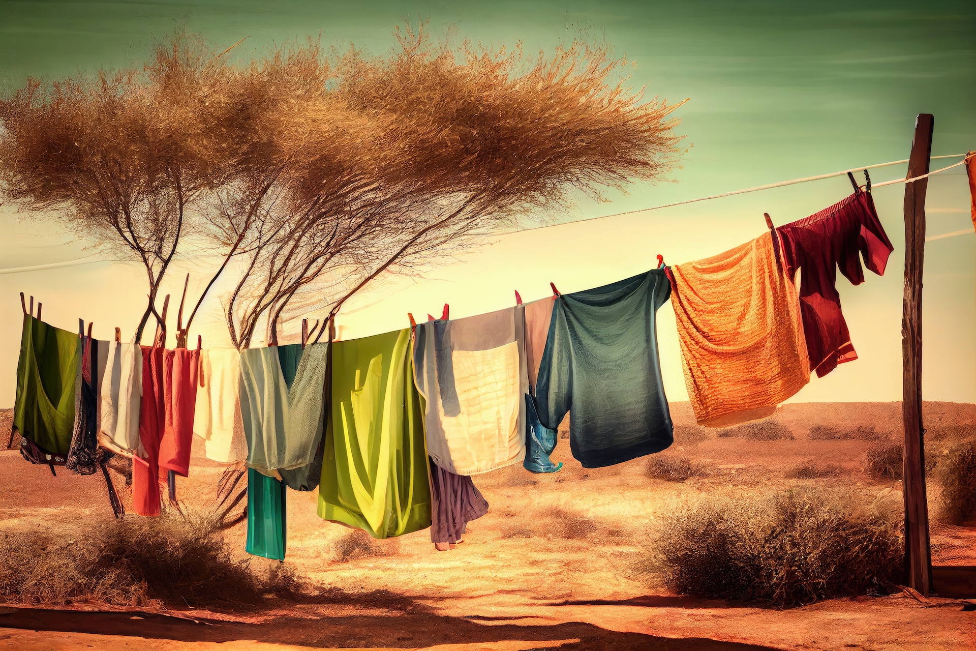 Clothes Hang Dried Outside On A Rope With Tree Behind jpg Clothes Hang Dried Outside On A Rope With Tree Behind jpg